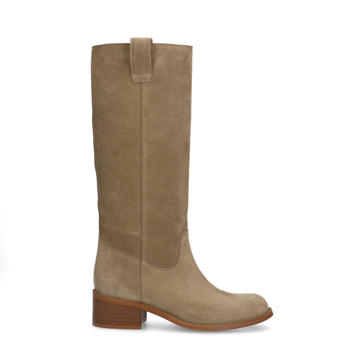 Manfield Beige suède laars - Schoenen.nl